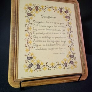 Grandfather Poem Vintage Hanging Wall Art Fathers Day Birthday Granddad ...