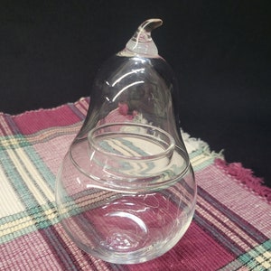 Glass Pear Candy Dish Bowl With Stem on Lid, Rare, Great Condition ...