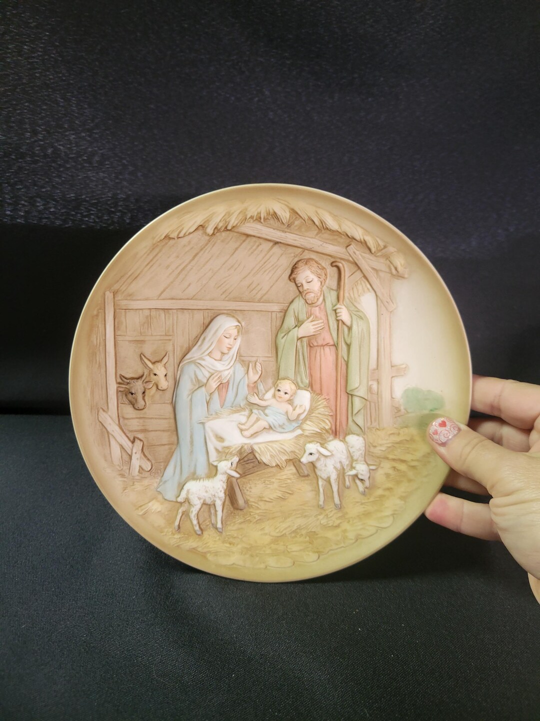 Homco Nativity Scene Plate Christmas Holiday Jesus Christ Mary Joseph ...