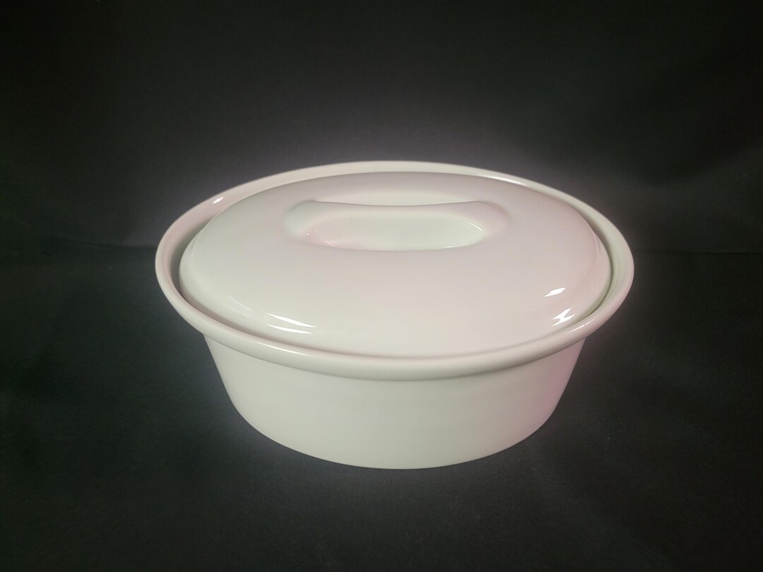 Apilco French White Casserole Dish Marked 5 Ceramic Covered Porcelain A ...
