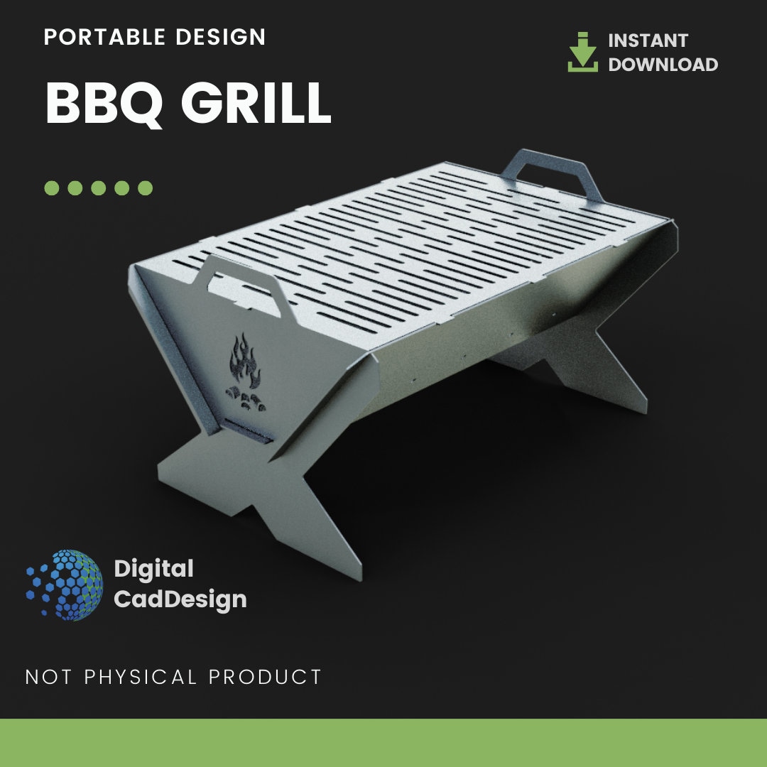 BBQ Grill and Firepit, DXF Files for Laser Cutting, Portatif Mangal ...