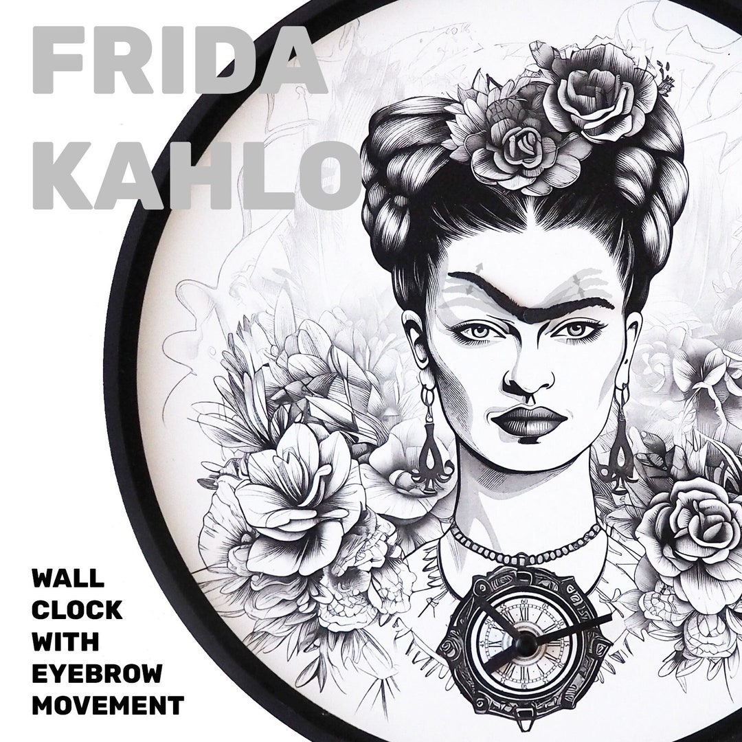 Frida Kahlo Clock With Moving Eyebrows, Handmade Wall Clock, Original ...