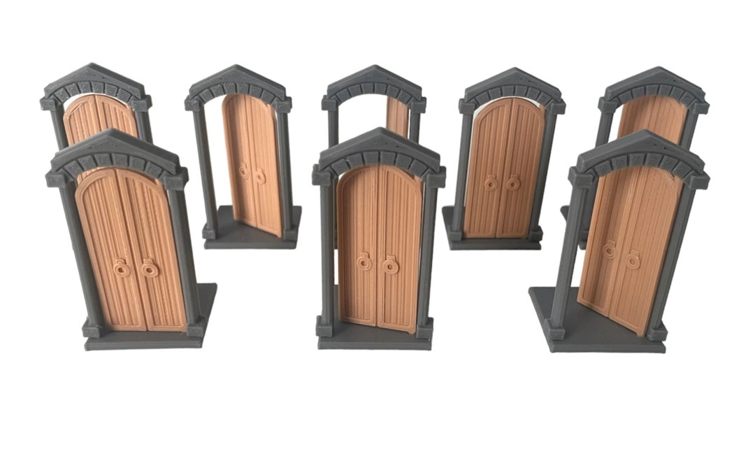 8 Miniature Doors, Heroquest, Dungeons of Dragons and More. 28mm Scale ...