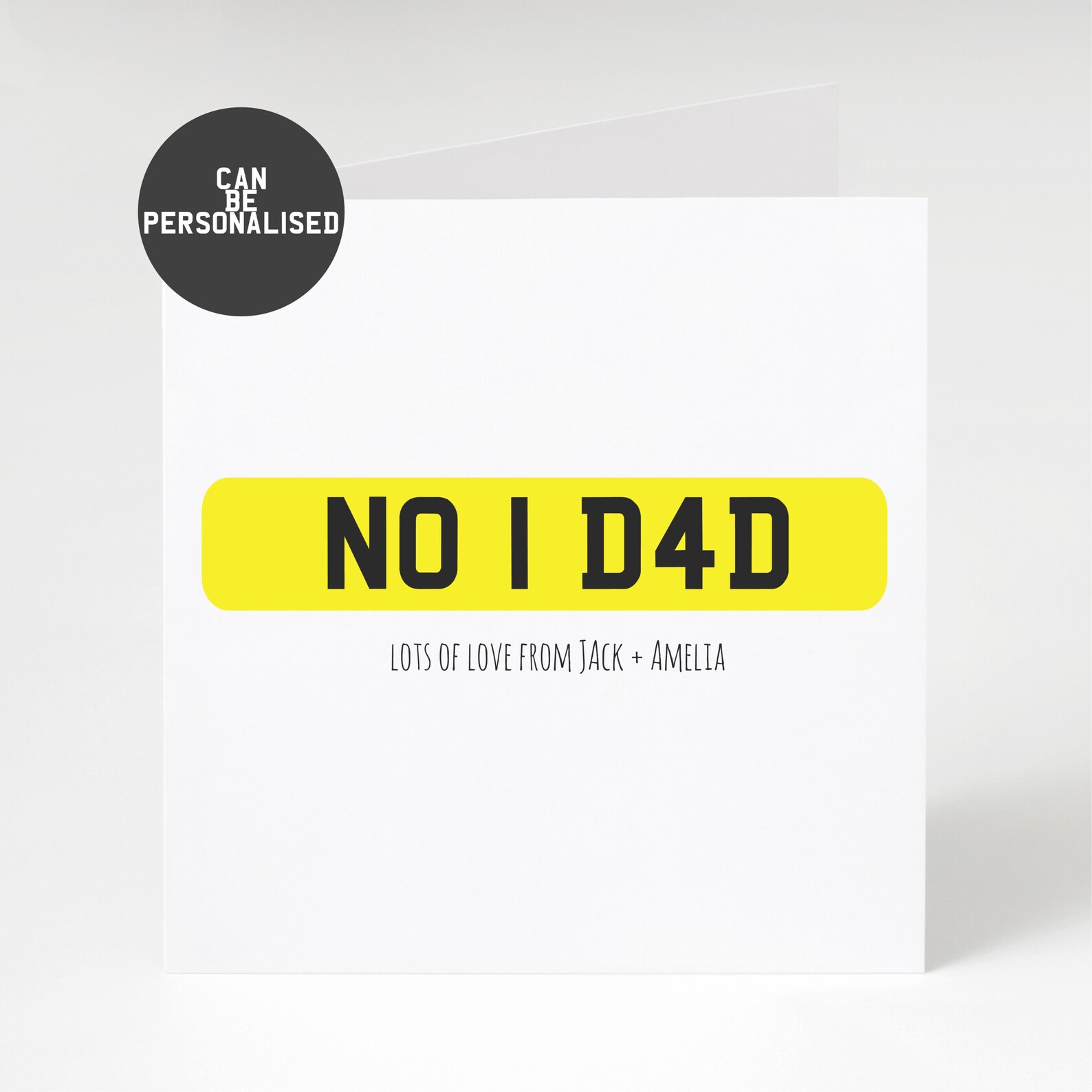 Number Plate Card, Father's Day Card, Birthday Card for Dad, Car Lover ...