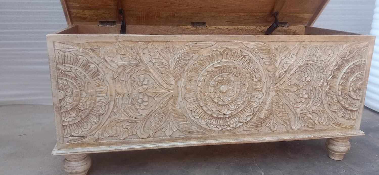 Solid Wood Trunk Box for Storage in Mango Wood , Antique Vintage ...