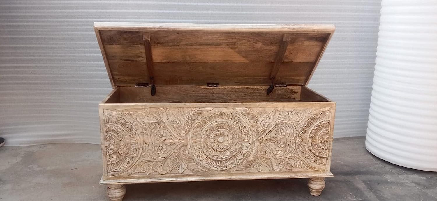 Solid Wood Trunk Box for Storage in Mango Wood , Antique Vintage ...