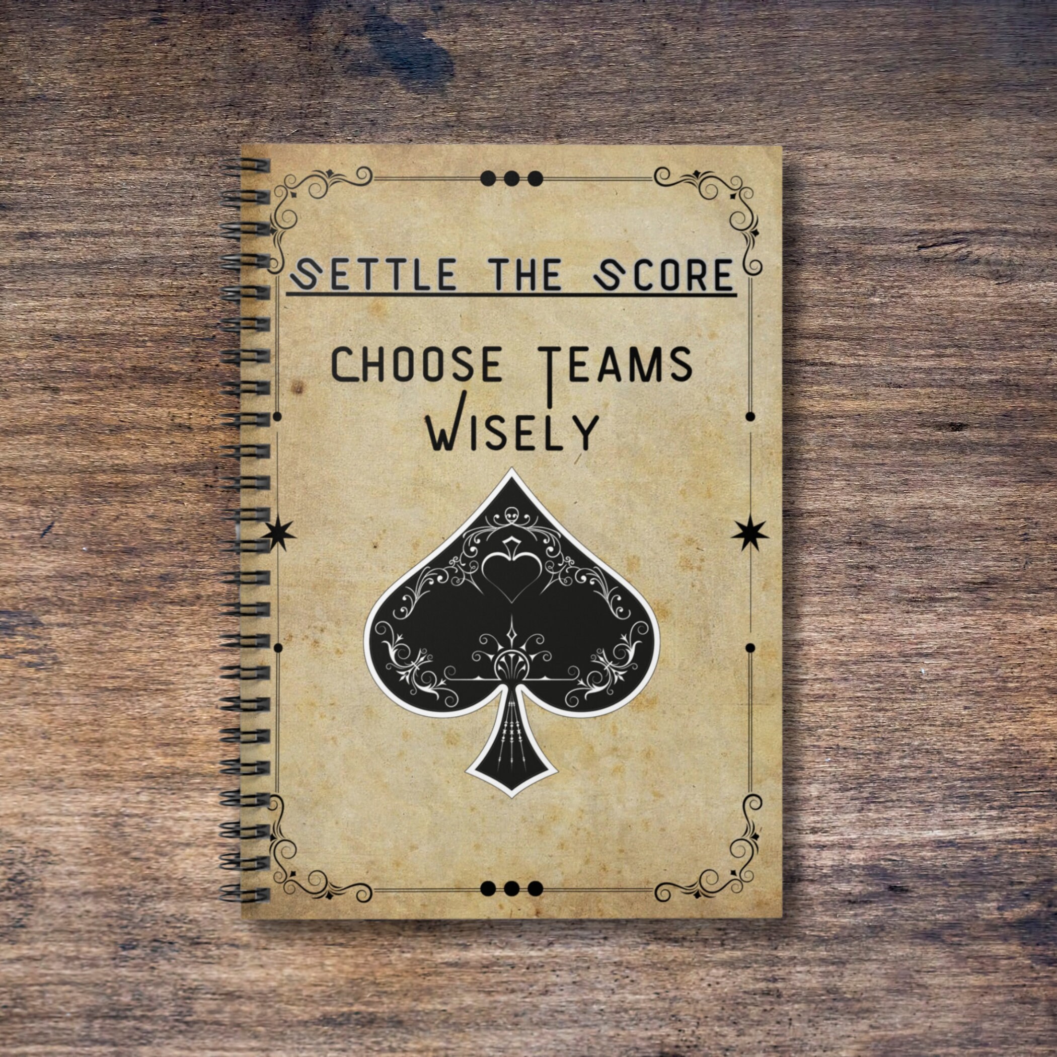 Vintage Spades Score Book 8x6in Spiral Notebook for Games Scorekeeping ...