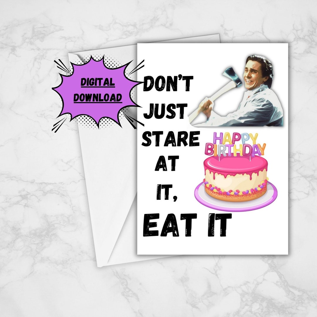 American Psycho Birthday Card Download Easy Printable Card Inspired by ...