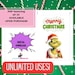 Cute Grinch Christmas Card Bundle Easy Downloadable Cards Fun Printable ...