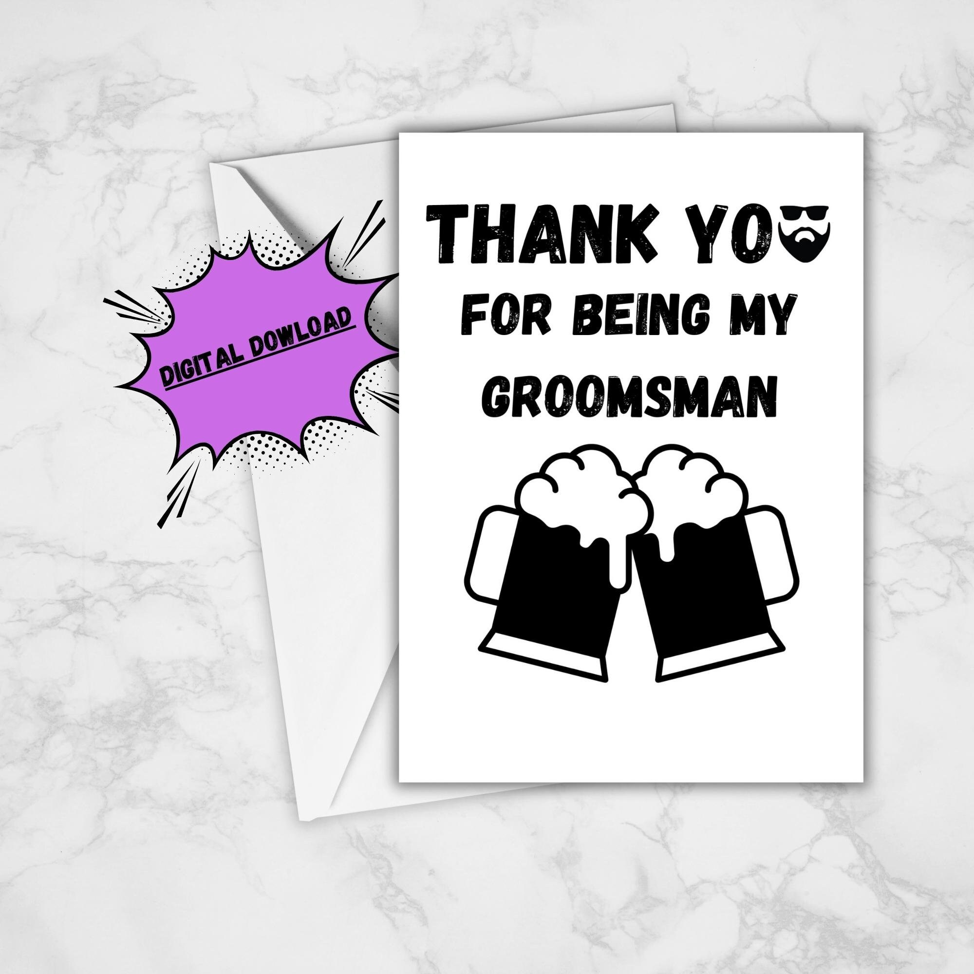 Best Man Thank You Card Printable at Home Download Groomsmen - Etsy