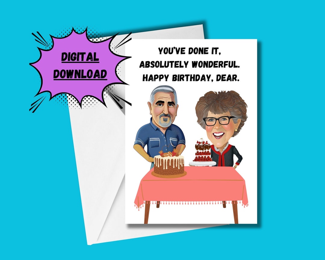 Great British Bake off Birthday Card Download Easy Printable Card Great ...