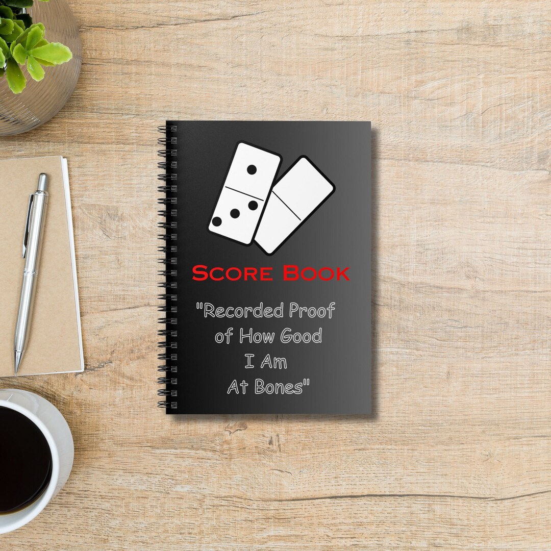Domino Score Book 8x6in Spiral Notebook for Games Score Keeping Funny ...