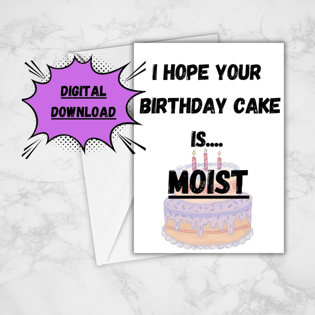 Funny Moist Cringe Birthday Card Download Easy Printable Card for Her ...