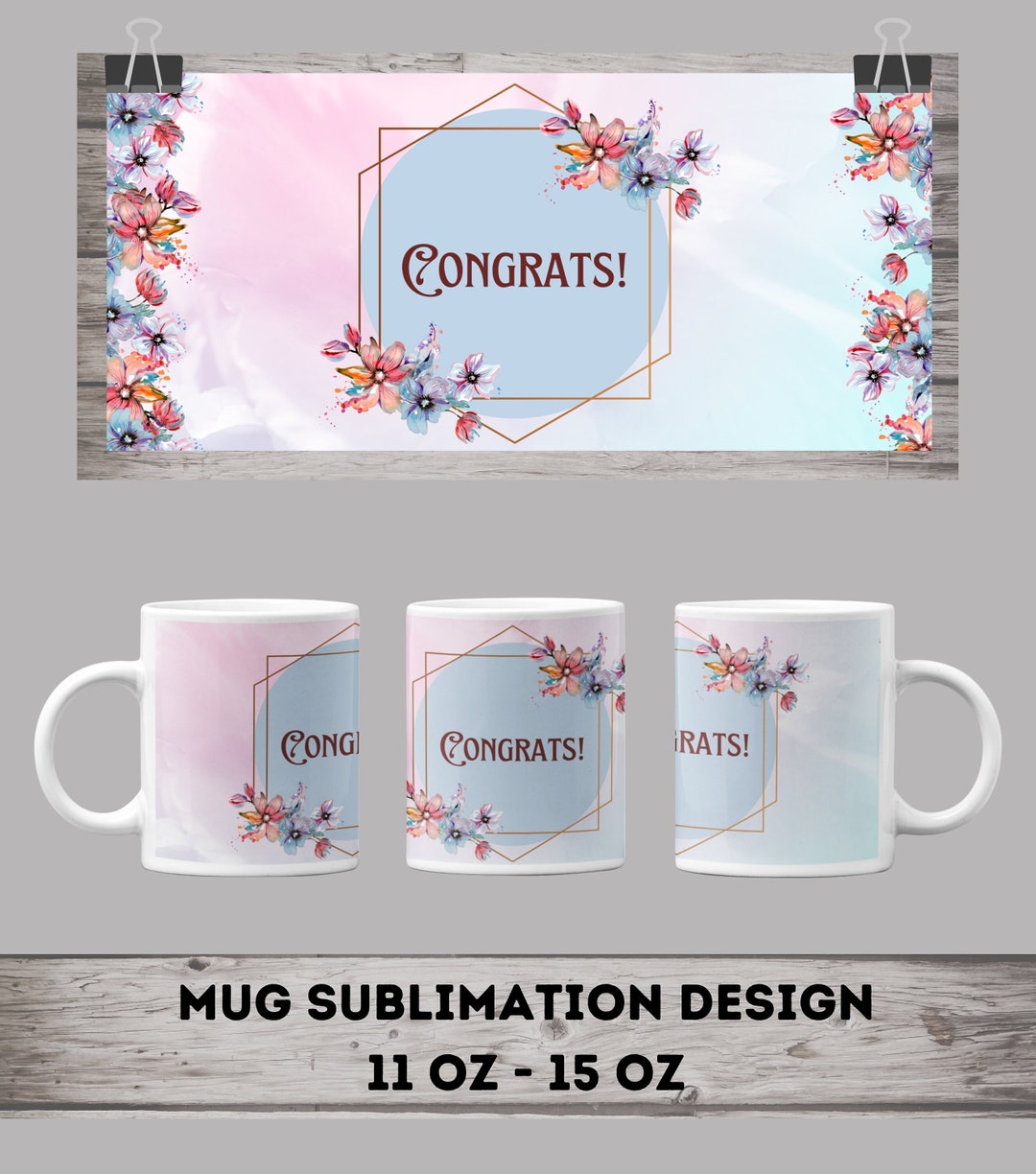 Congrats Mug Sublimation Template Sublimation Designs 11 Oz - Etsy