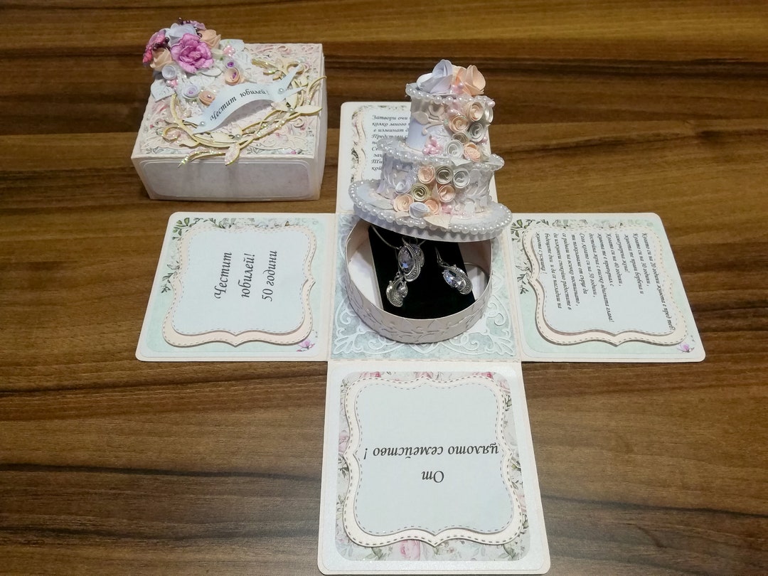 Explosion Box Happy Anniversary Cake / Custom Wishes Exploding Box ...