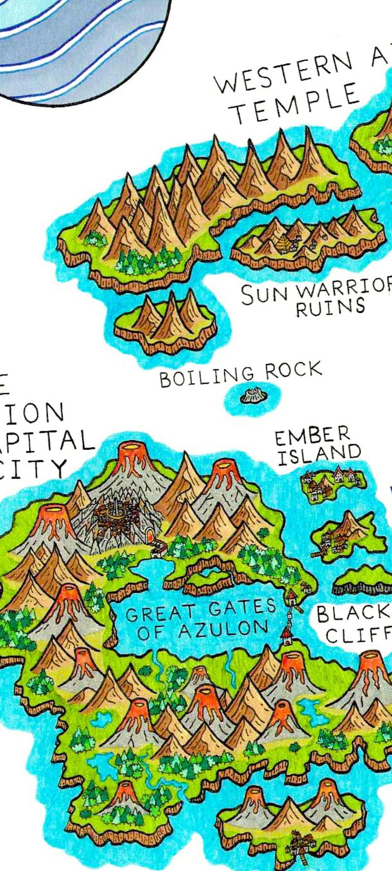Avatar: the Four Nations (color) (digital) - Etsy