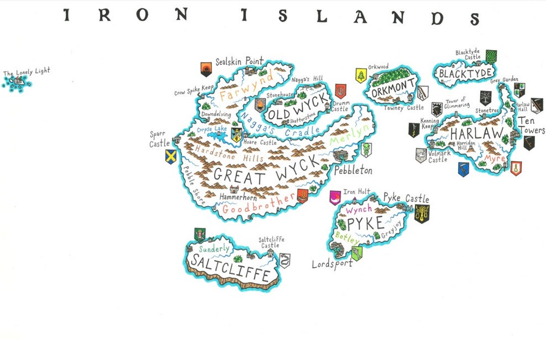 Iron Islands Map (digital File) - Etsy