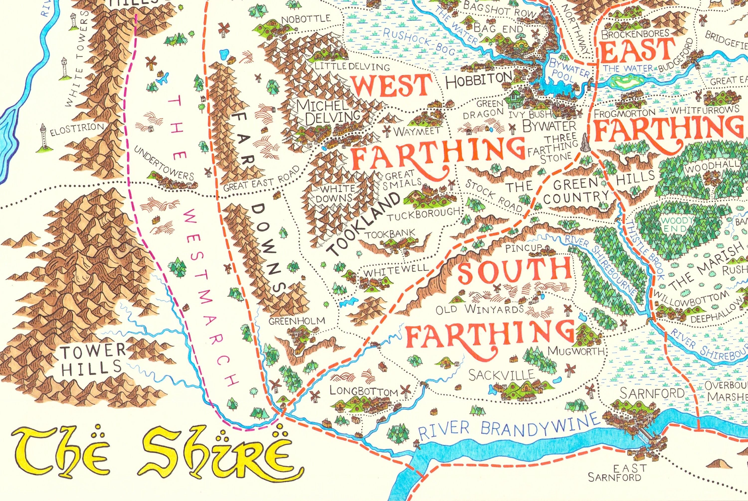 The Shire Map (digital) - Etsy