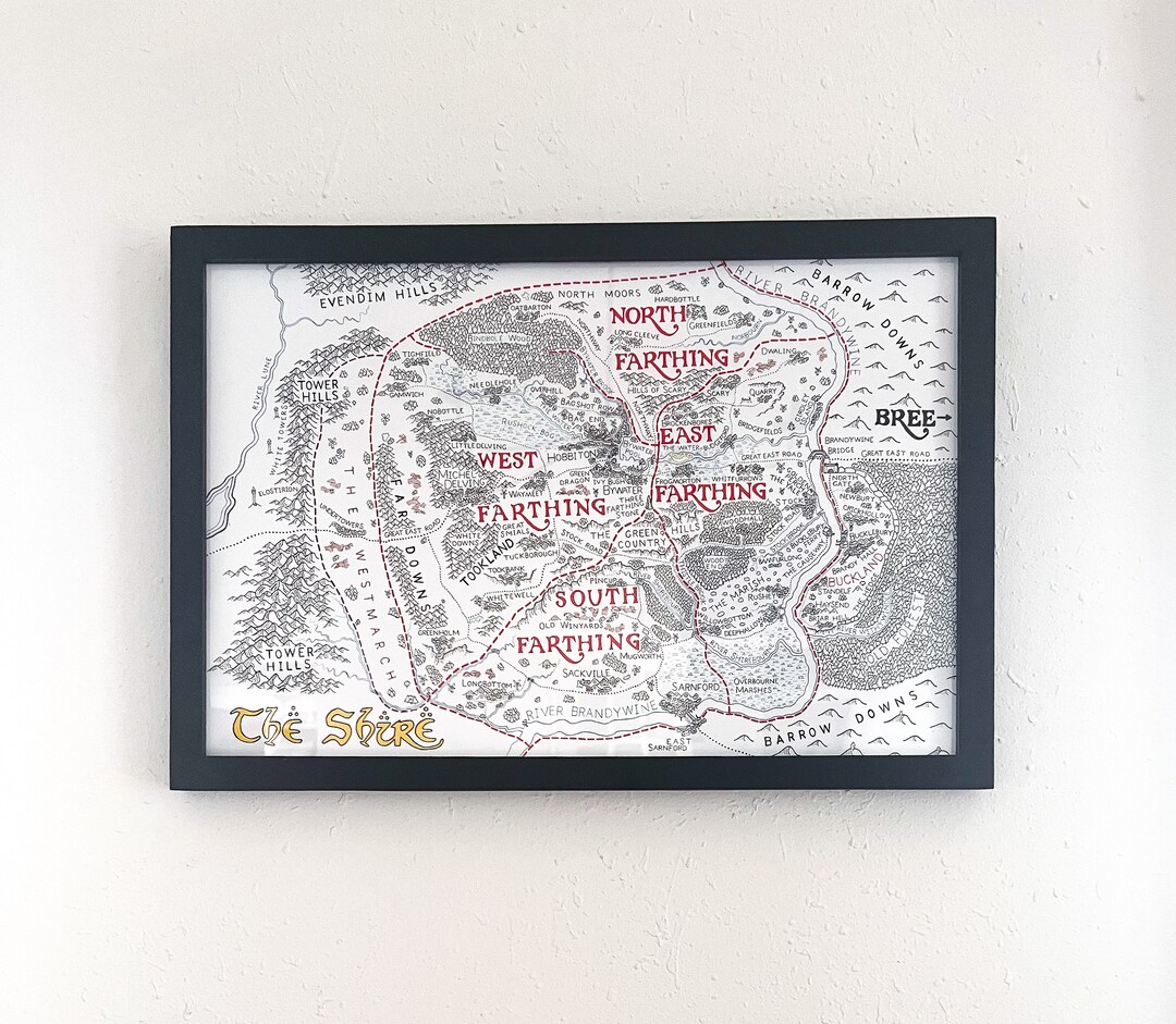 The Shire Map (B&W) (digital) - Etsy