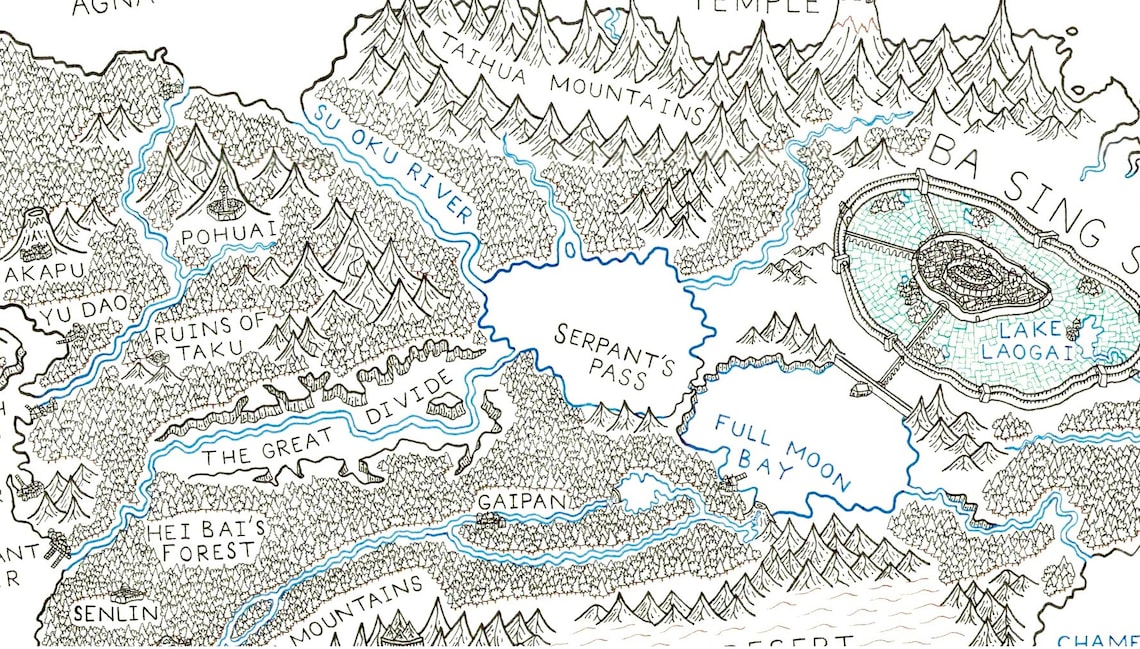 Avatar the Four Nations Map (B&W) (digital) - Etsy