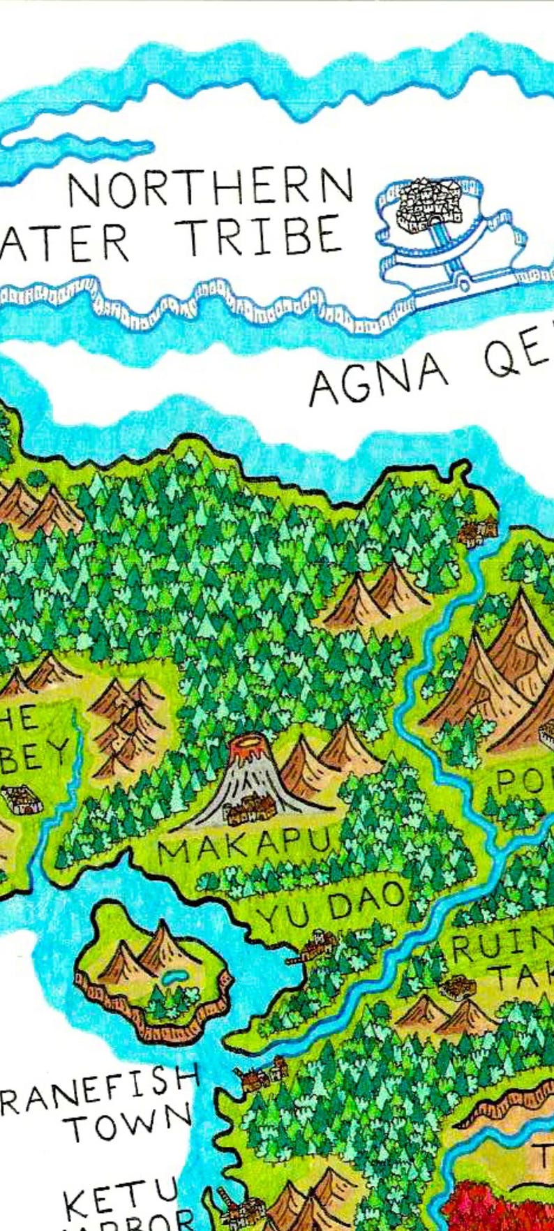 Avatar: the Four Nations (color) (digital) - Etsy