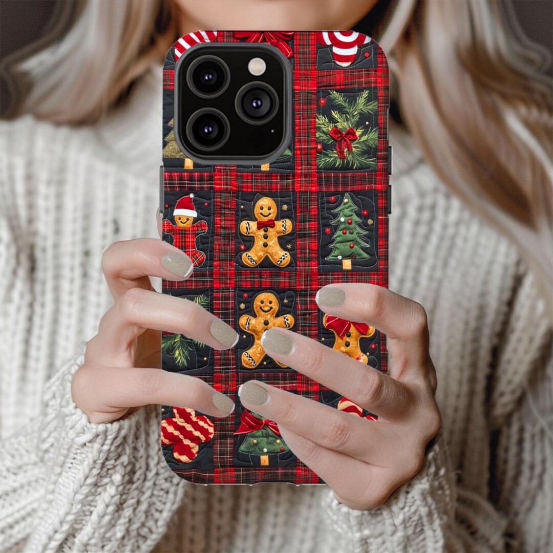 Cozy Christmas Quilt Effect Tough Phone Case, Holiday Blanket Case ...