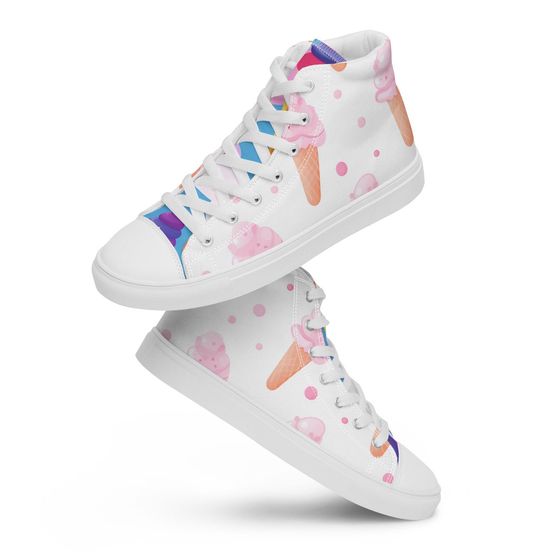 Custom Chuck Taylor Style, Ice Cream Cone High Top Sneakers, Trendy ...