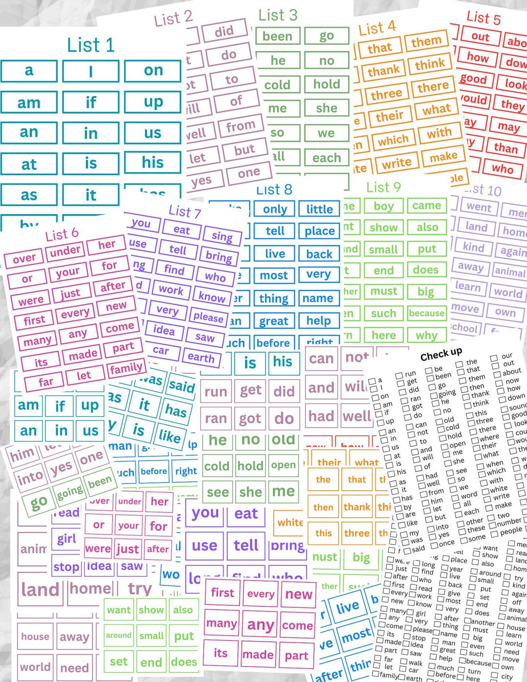 Essential High-frequency Word Flash Cards for Early Readers Printable ...