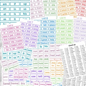 Essential High-frequency Word Flash Cards for Early Readers Printable ...