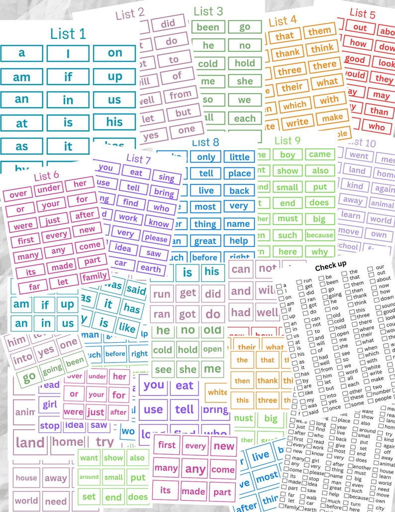 Essential High-frequency Word Flash Cards for Early Readers Printable ...