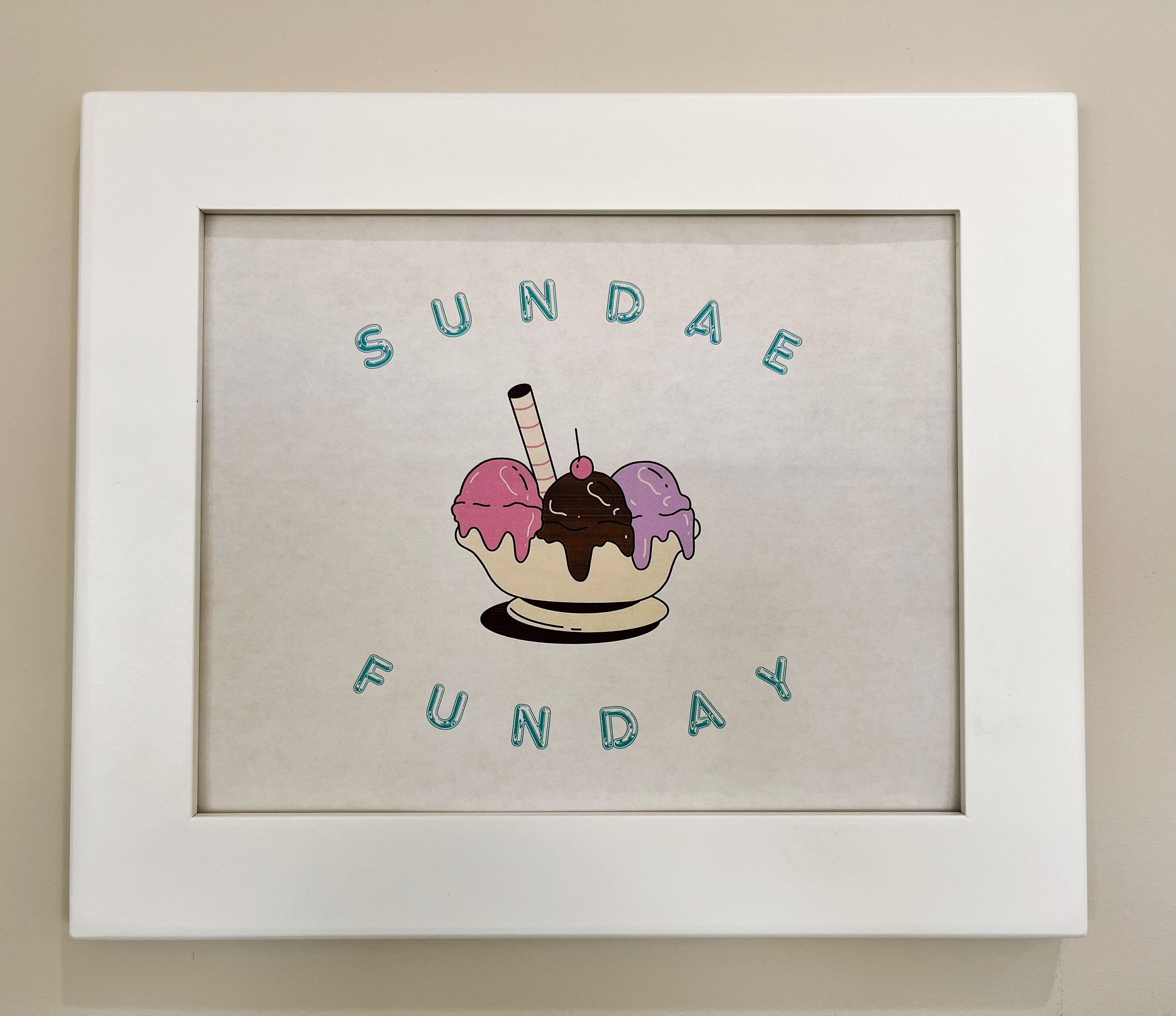 Ice Cream Party Wall Art Printable, Ice Cream Decor, Two Scoops Are ...