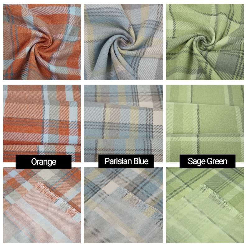 Skye Tartan Upholstery Fabric Thick Faux Wool Checked Material Designer ...