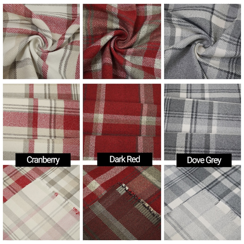 Skye Tartan Upholstery Fabric Thick Faux Wool Checked Material Designer ...