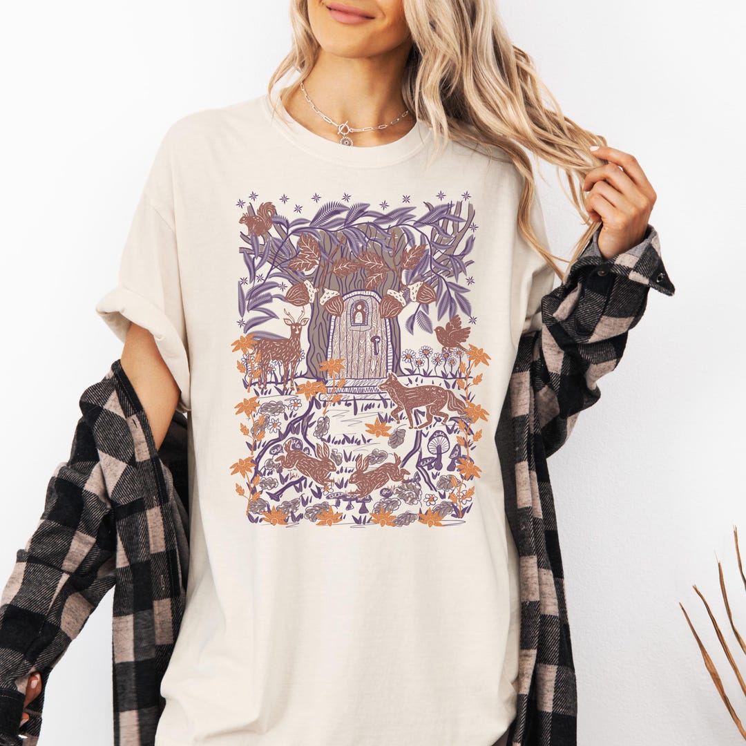 Forestcore Shirt, Woodland Animals Goblincore Aesthetic, Comfort Colors ...