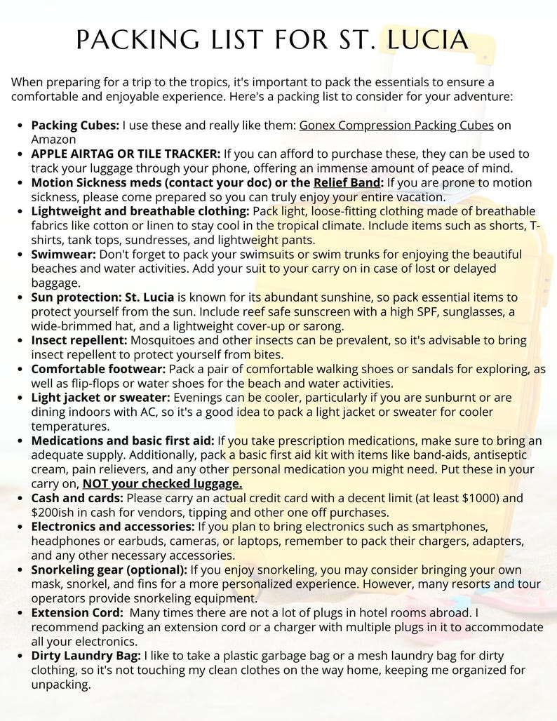 St. Lucia Know Before You Go Template for Travel Agents | Canva ...