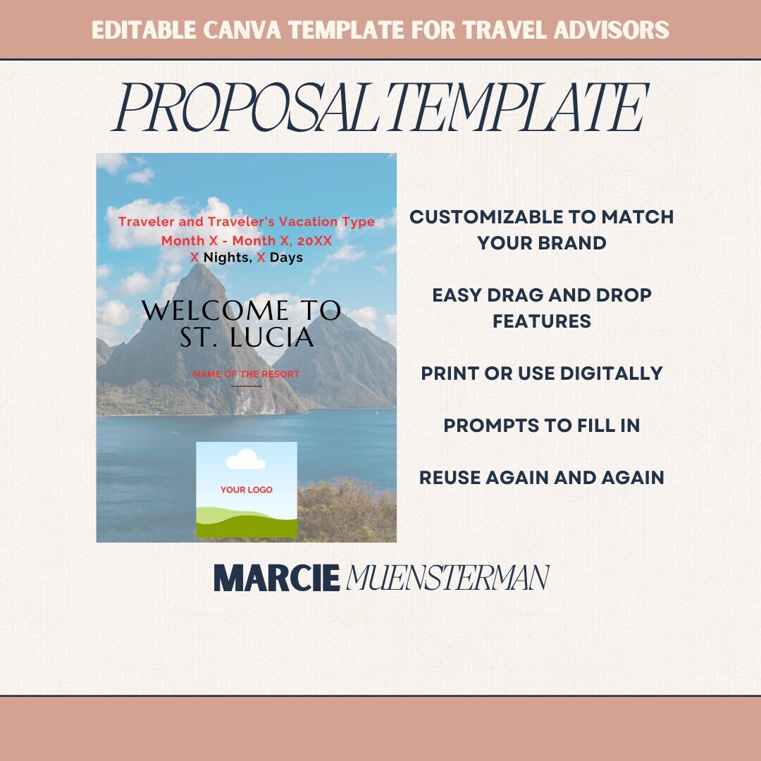 St. Lucia All Inclusive Proposal Template for Travel Agents | Canva ...