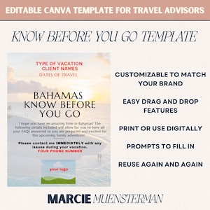 Bahamas Know Before Your Go Template for Travel Agents | Canva Template ...