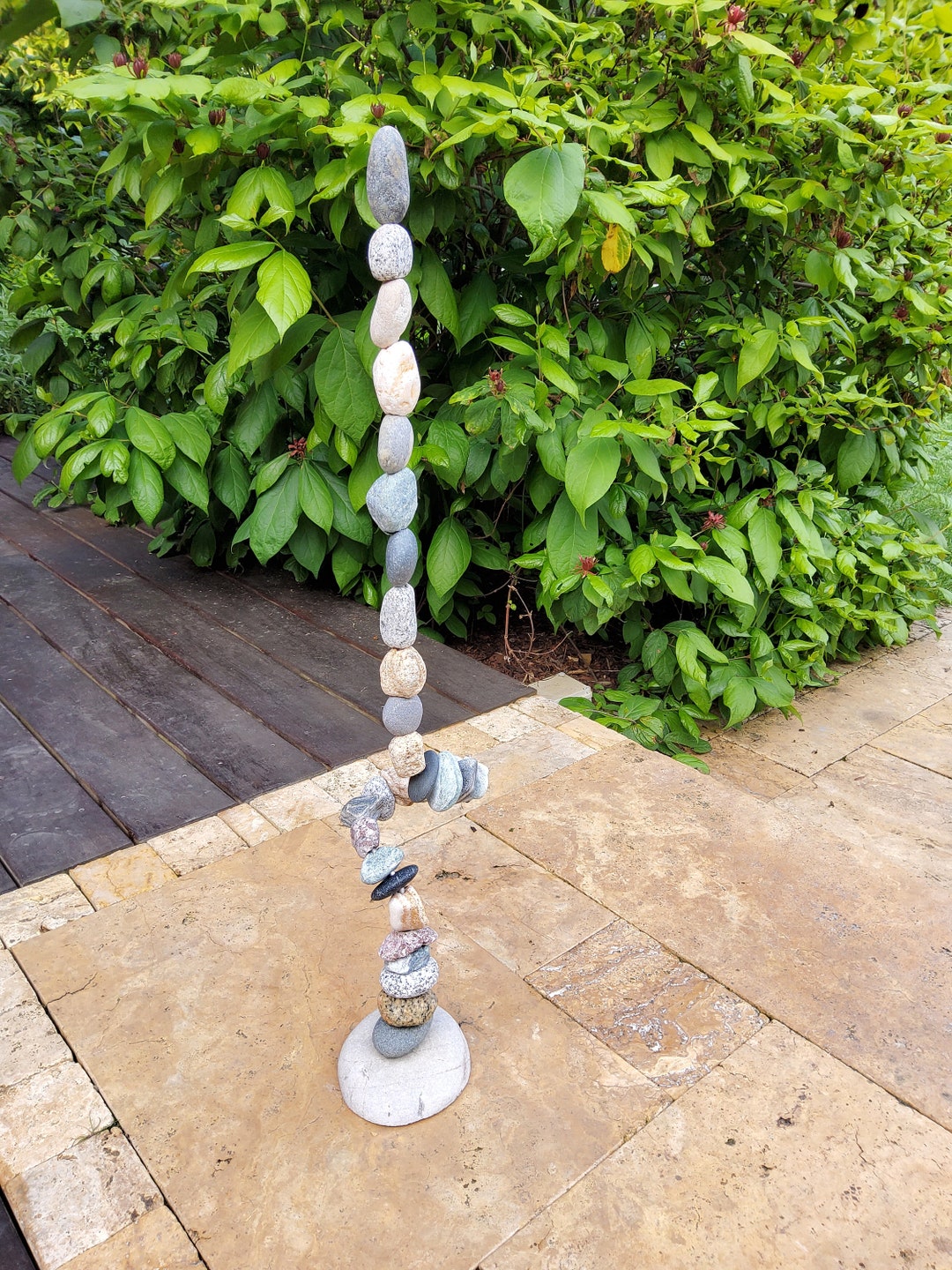 Stone Stele With Curve, Unique No. 2024046, Stone Tower, Handmade ...