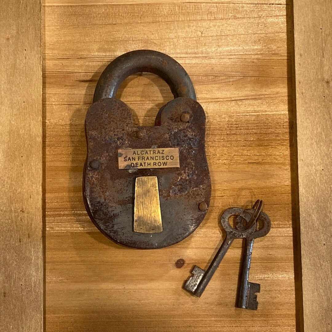 5 Iron Padlock With 2 Keys & Brass Alcatraz San Francisco Death Row Tag ...