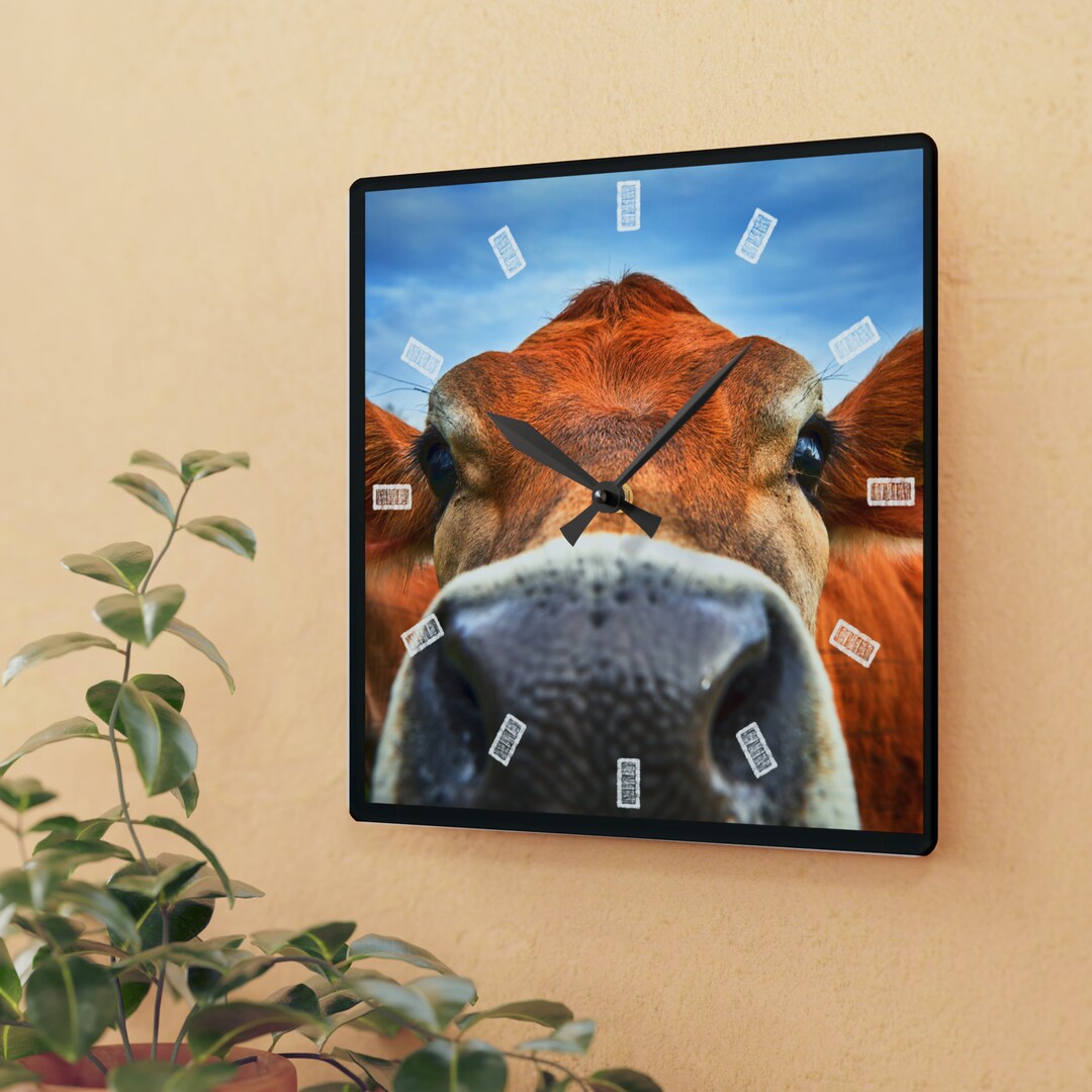 Cow Clock Jersey Acrylic Wall Clock - Etsy