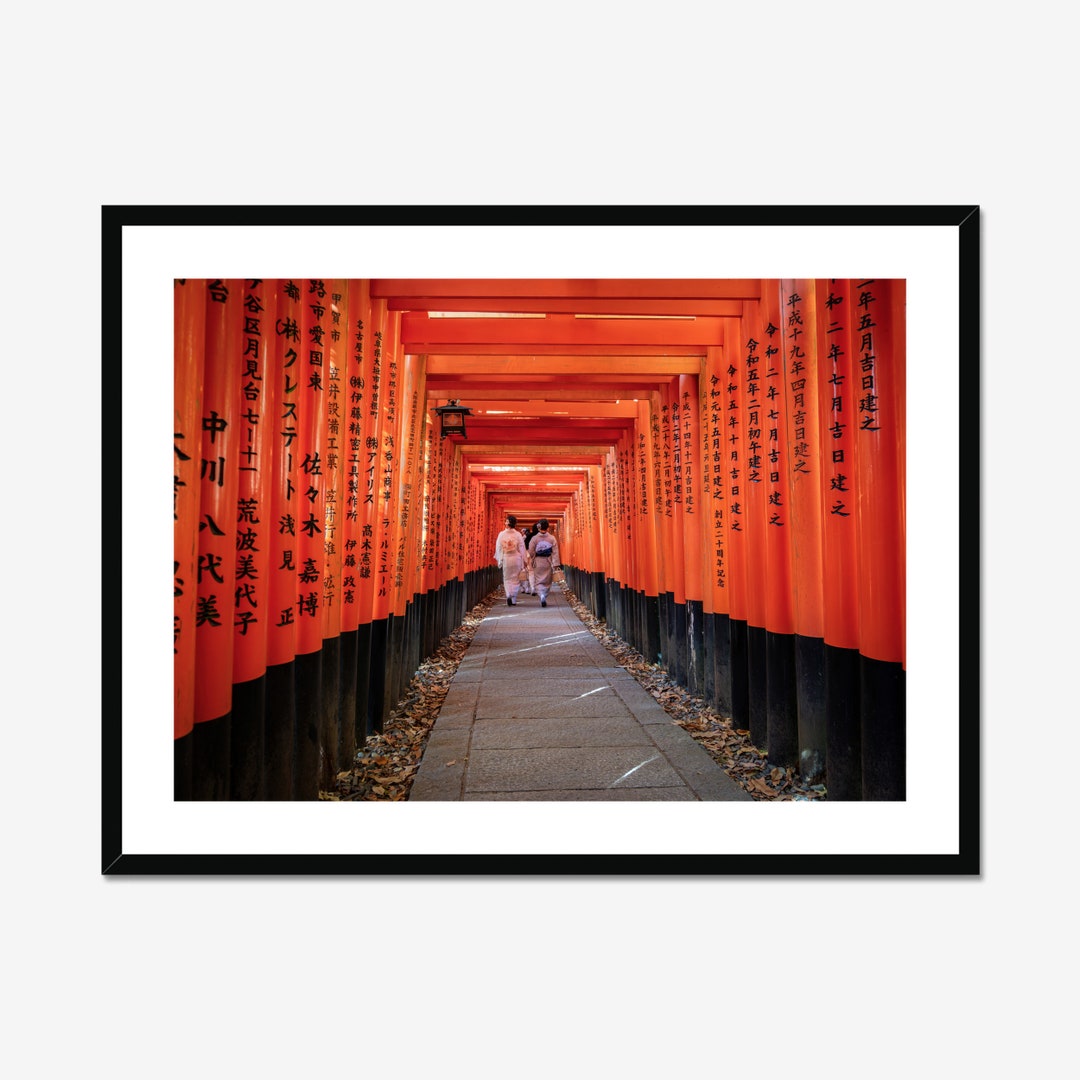 Fushimi Inari Wall Art, Kyoto Japan Art Print, Torii Gates Framed ...