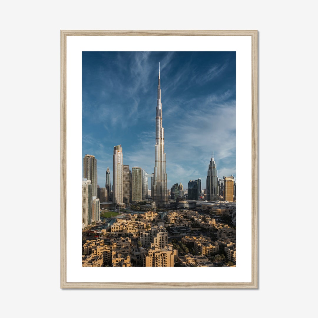 Burj Khalifa Dubai Skyline Art Print, UAE Travel Poster - Etsy