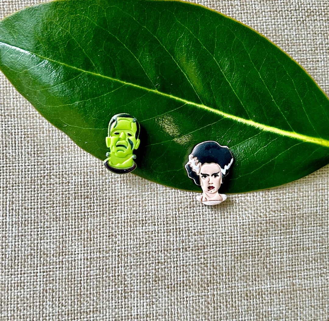 Frankenstein & Bride Stud Earrings, Halloween Horror Stud Earrings ...