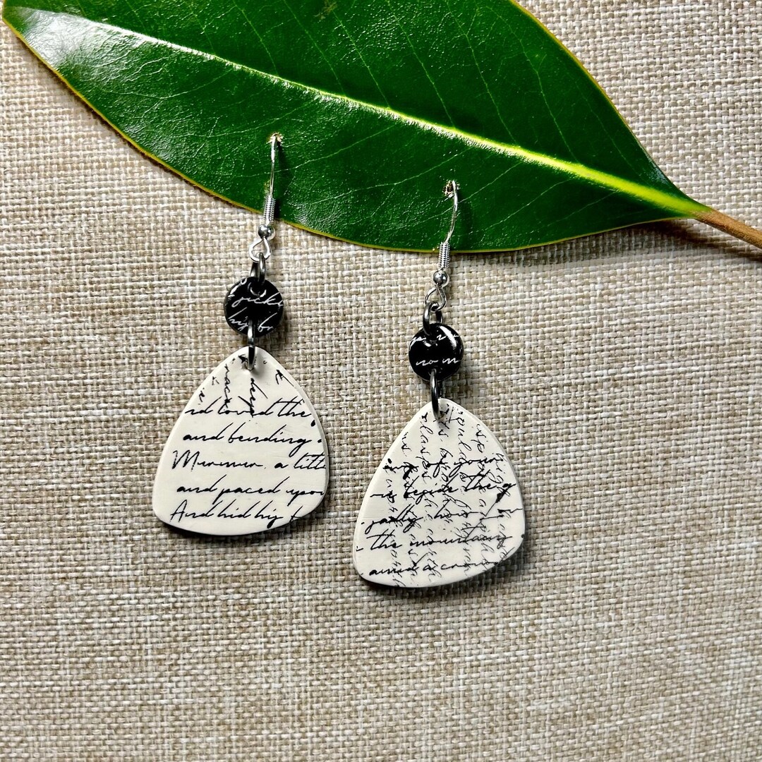 William Butler Yates Poem Earrings, Poetry Earrings white/black ...