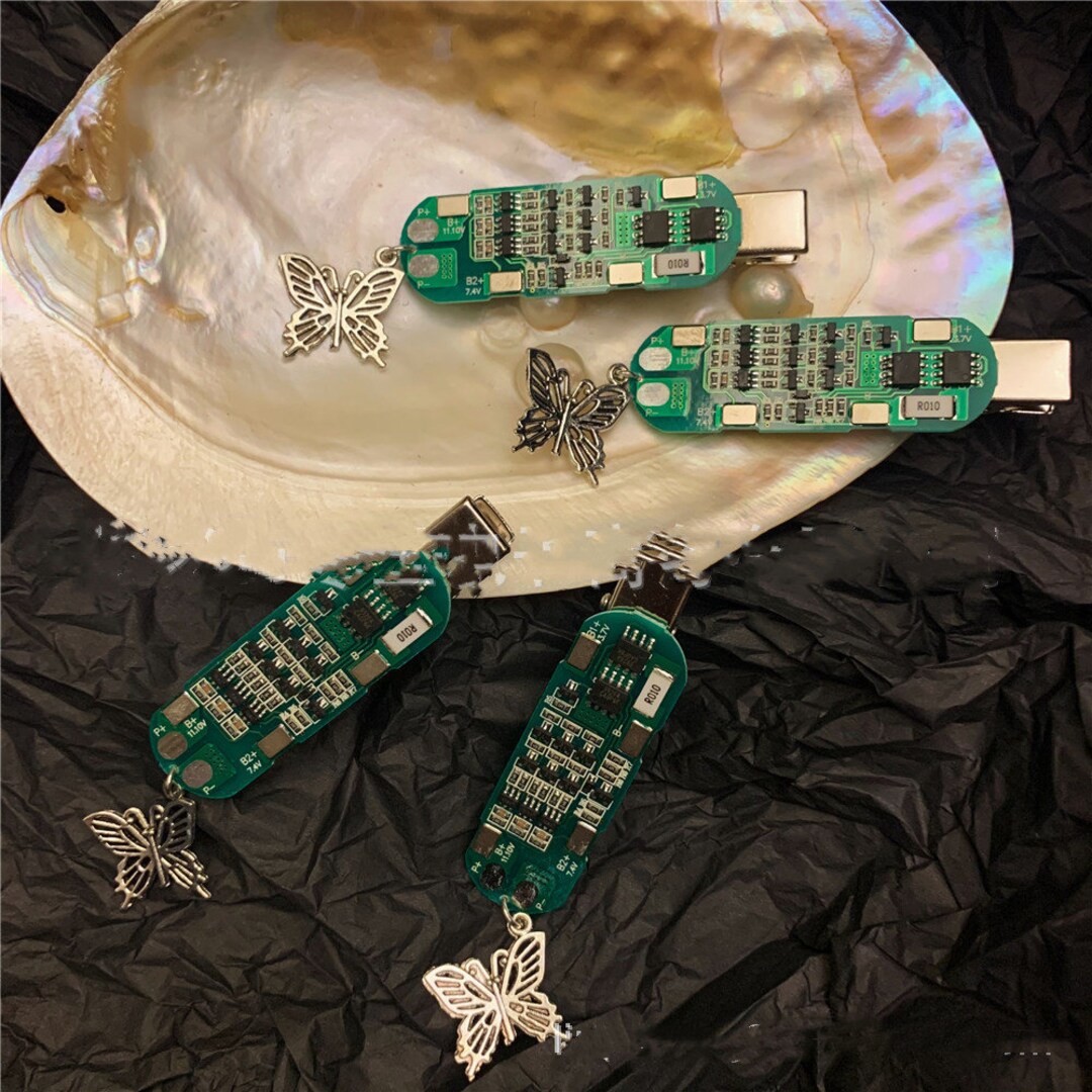 Cyberpunk Chip Electronic Element Y2k Hot Girl Hairpin Etsy