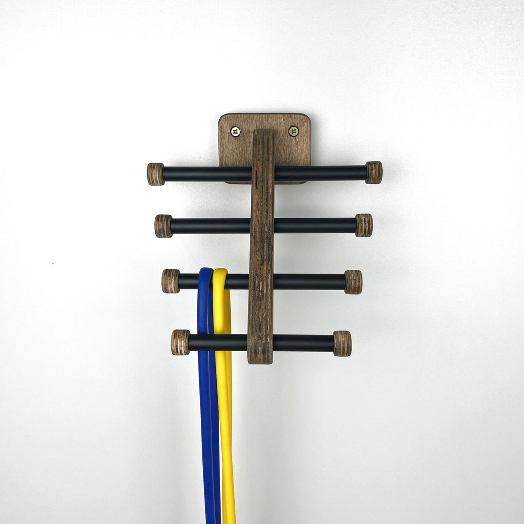 Resistance Band Storage Rack Wall Mounted Jump Rope Hanger Home Gym ...