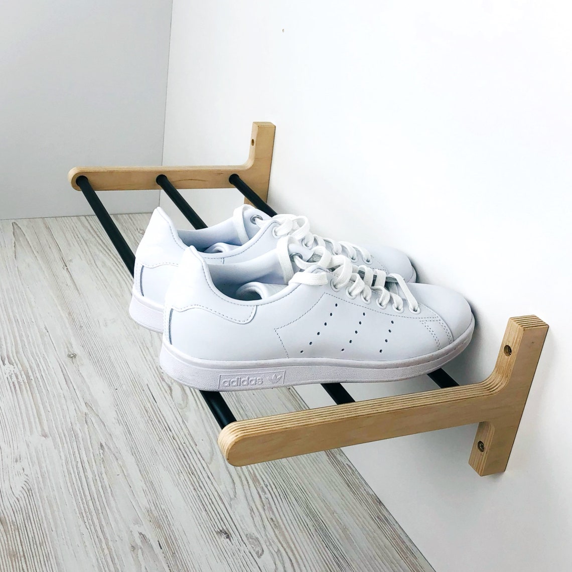 Simple Wooden Shoe Rack for Entryway Modern Shoe Shelf for Wall Space ...