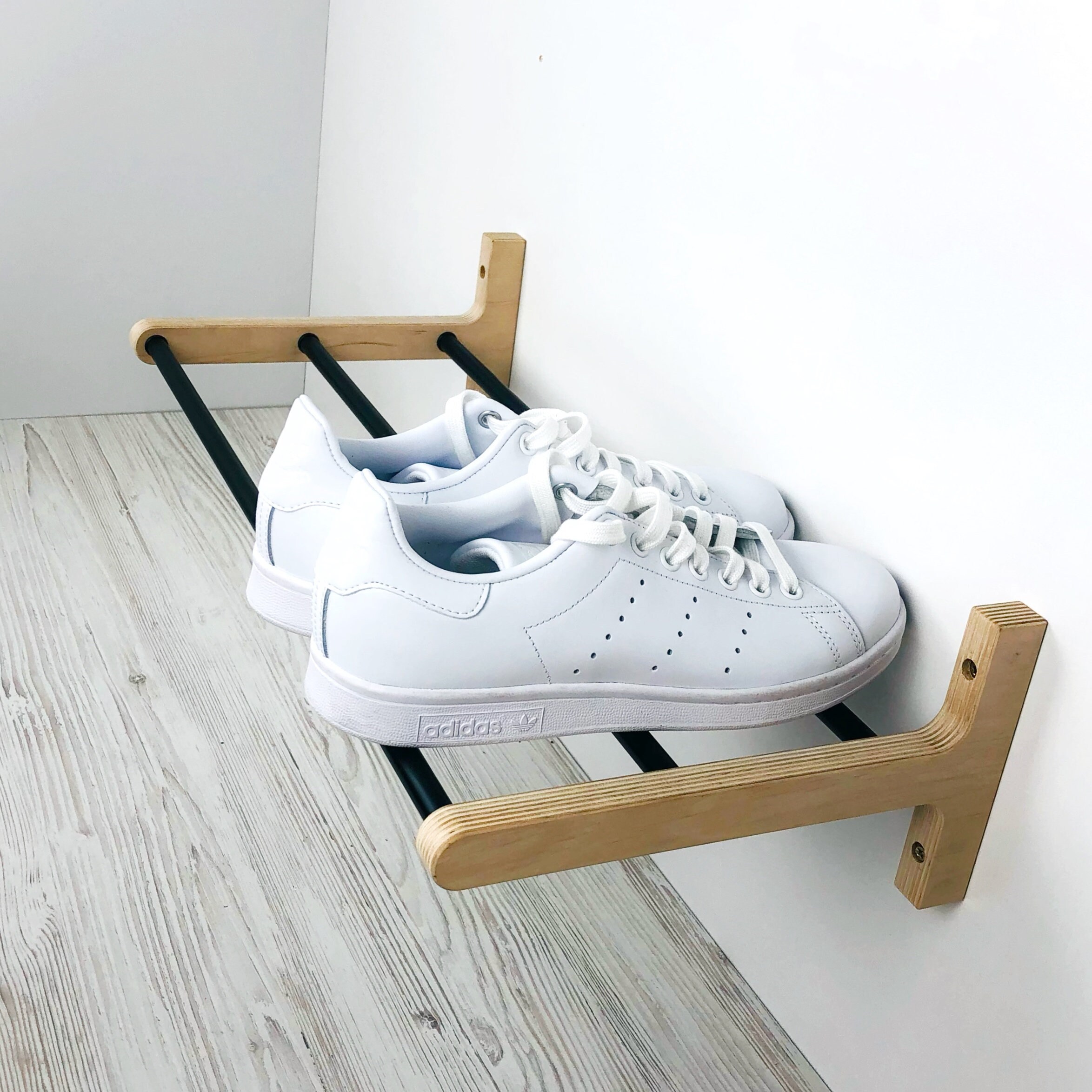Simple Wooden Shoe Rack for Entryway Modern Shoe Shelf for Wall Space ...
