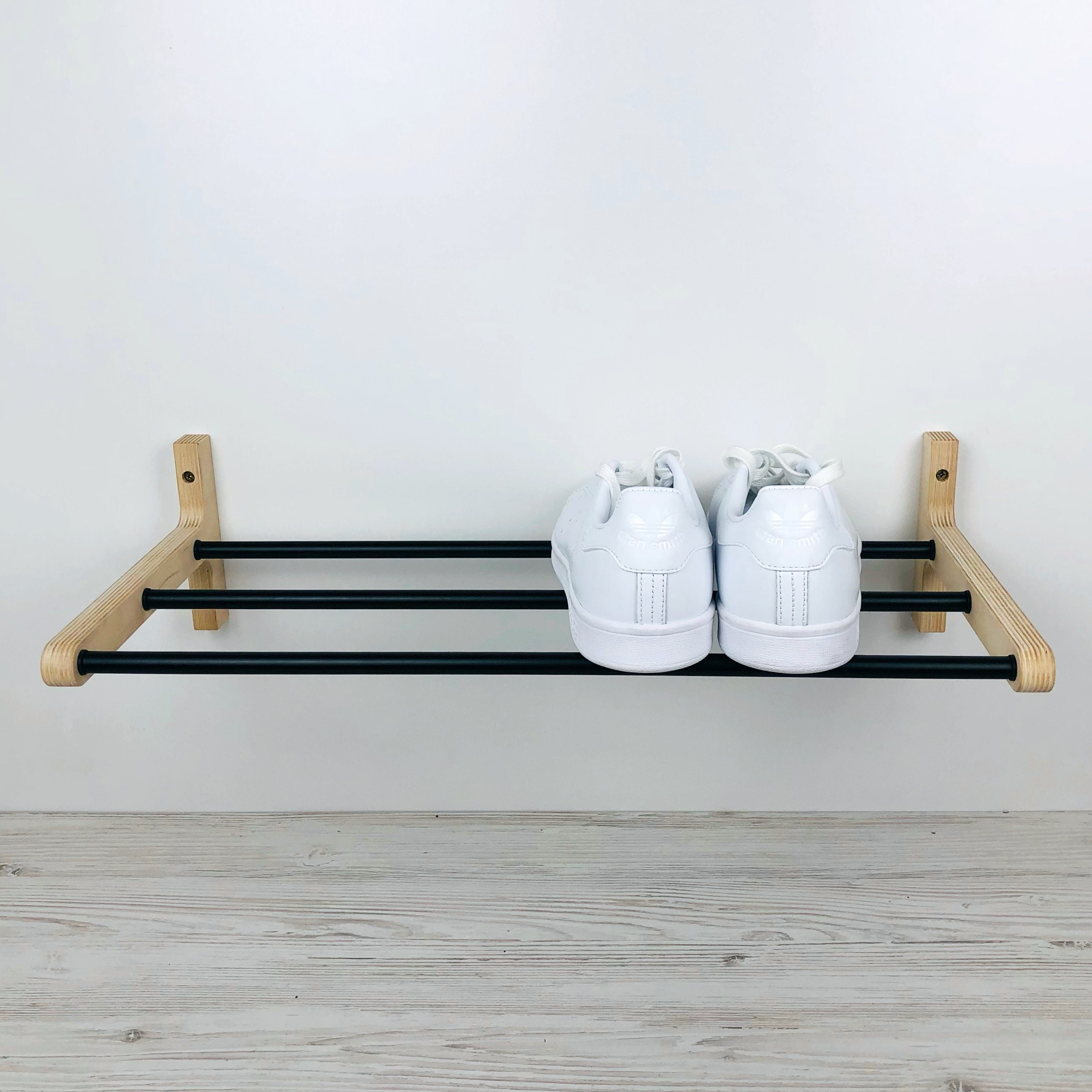 Simple Wooden Shoe Rack for Entryway Modern Shoe Shelf for Wall Space ...