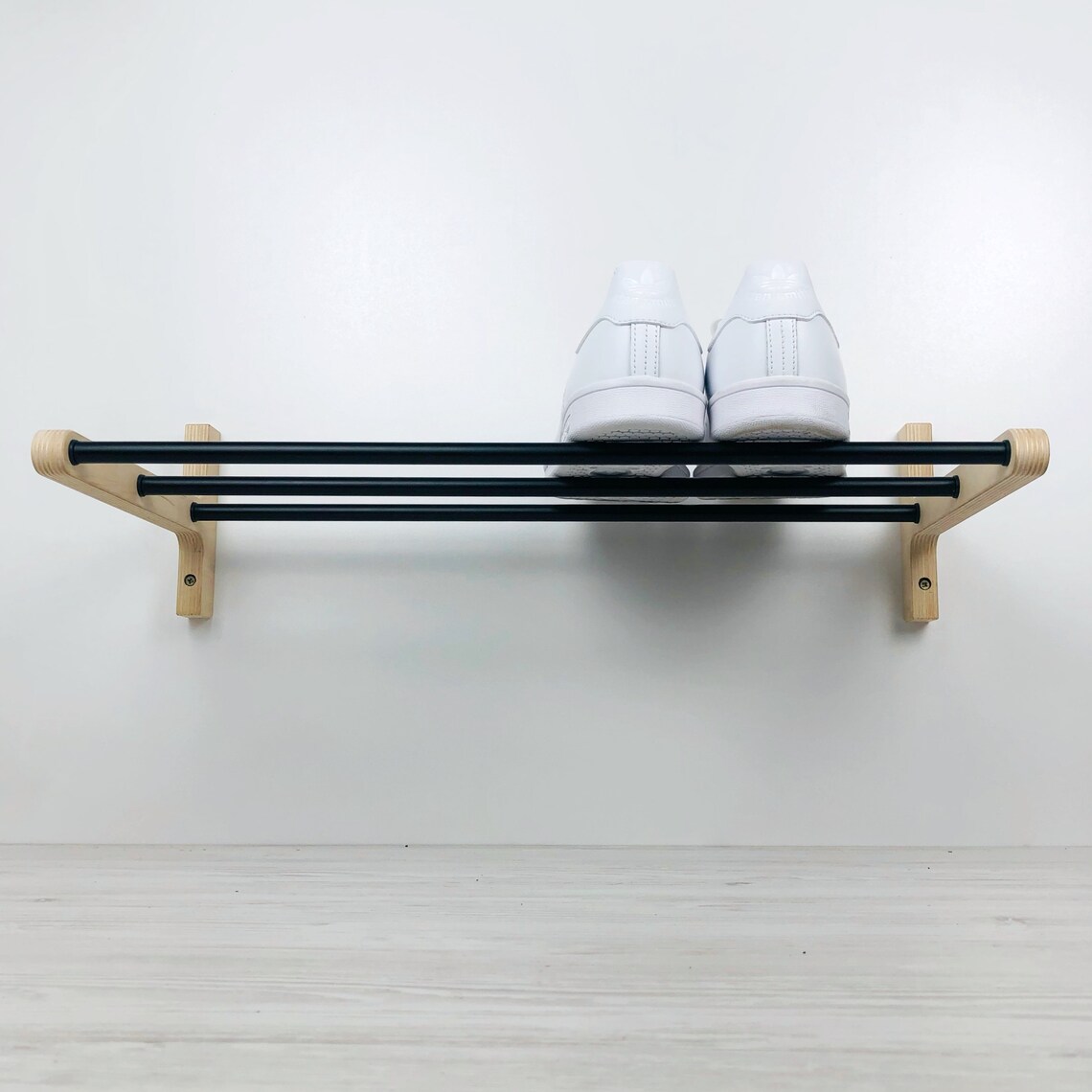 Simple Wooden Shoe Rack for Entryway Modern Shoe Shelf for Wall Space ...